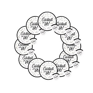 12 Pack Foldable Frisbee Fan Party Favor - Baby Shower Baptism Favor - Modern Style - Pop Up Fan - Celebrate With Us - Fun Party Favor - Wedding Favors - Baby Shower - Birthday Party - New Years Party - Foldable Frisbee Fan