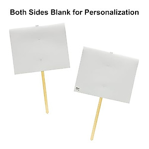 Beistle 3 Piece White Blank Yard Signs With Pine Stakes, Personalize Your Own Outdoor Lawn Decor For Happy Birthday, Garage Sale, For Rent, Graduation, Party Supplies