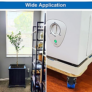 Potlimepan Adjustable Refrigerator Stand, Multi-Functional Furniture Dolly Roller Base for Washing Machine and Dryer