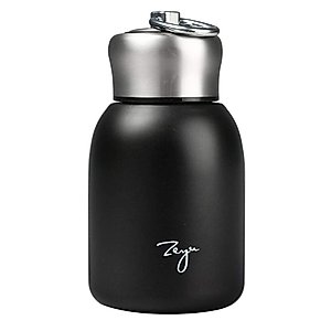Gets Mini 9 oz Stainless Steel Water Bottle, 280ML Vacuum Insulated Water Bottle Leak Proof Sport Tumbler Cup Hot and Cold Water Bottle (Black)