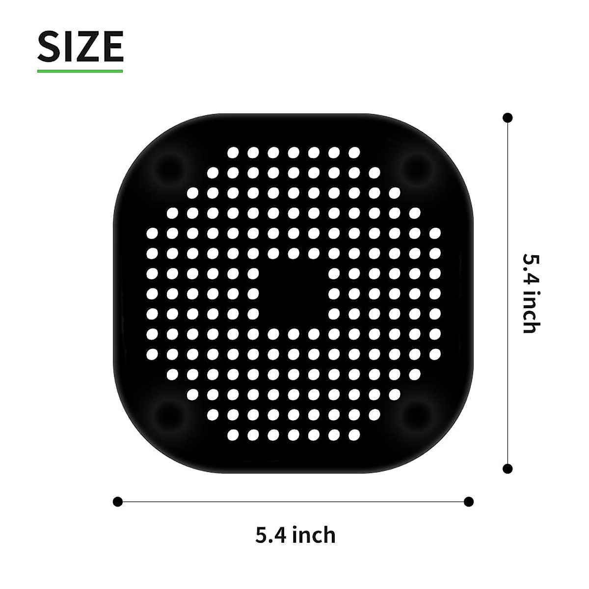 LIEVUIKEN Drain Hair Catcher, Square Drain Cover for Shower, Easy to Install and Clean, Silicone Hair Stopper with 4 Suction Cups Suit for Bathroom, Bathtub, Kitchen 2 Pack