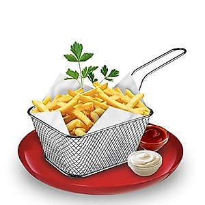 Stainless Steel Chef Basket Mini Fry Baskets Fryer Cooking French Fries Basket