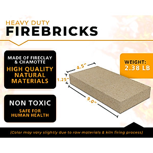 GIRtech USL Intermediate Fire Brick 2500F Pack of 6 Fire Bricks for Internal Lining Heating Units Insulating Warming layer for Fireplace, Steel Furnace, Wood Stove, Ceramic Oven Kiln, Blacksmith Forge