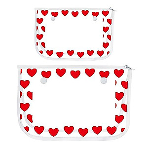 Chokoter Beach Bag Insert Pouch, 3 Packs Inner Bags for Beach Bag Accessories, Waterproof Zipper Insert Bags for Travel Organizer Makeup Storage (Heart, 2 Packs)