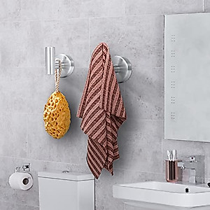 Towel Hooks for Bathrooms Towel Hook 2 Pack Bathroom Hooks Brushed Nickel Robe for Cabinet Closet Door Towel Hooks for Bathroom Wall Mounted Brushed Nickel Towel Hook