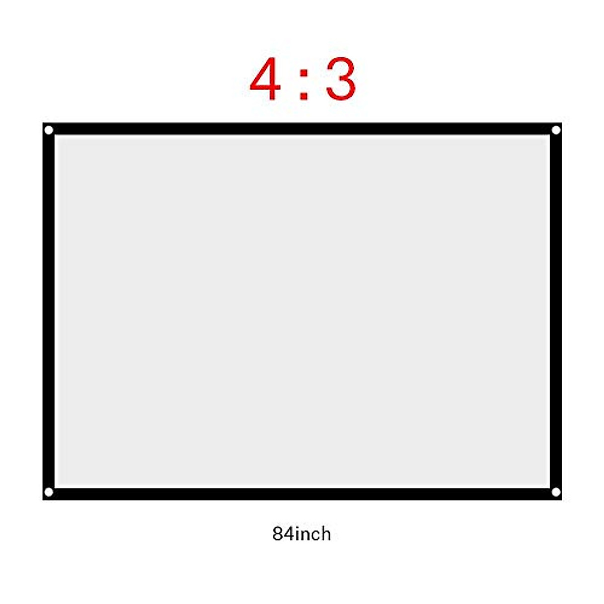 Projector Curtain, 60-100 Inch Portable Foldable Non-Crease White Projector Curtain Projection Screen 4:3 Video Projector Projector Curtain(84inch)