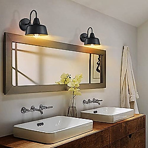 DOCIUEON Indoor Outdoor Wall Lights, 2 Pack Modern Farmhouse Gooseneck Barn Light, Exterior Lighting Fixture Outside Wall Sconce for Porch, Entryways, Patio,Garage