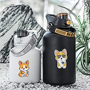 Bastban Cute Dog Stickers, Vinyl Waterproof Stickers for Hydroflask Water Bottles Laptop Tablet Phone, Dog Stickers for Kids Teens Adults (Corgi Stickers)