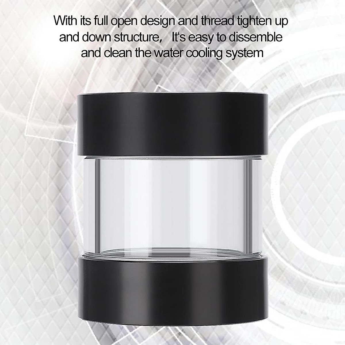 3 Holes Cylindrical Computer Water CoolingTank,YSX-6PC 50mm OD Water Cooling Cylinder Water Cooled Reservoir Water Cooling Radiator with G1/4 Thread Holes for Computer Desktop