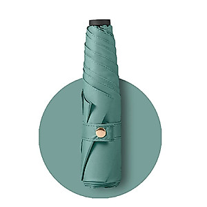 Ultra-light travel umbrella, foldable, ultra-compact and portable, carbon fiber shaft, anti-ultraviolet and windproof umbrella (Pea green)