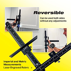 JNB PRO Precision Aluminum Cabinet Hardware Jig Tool - Enhanced Drill Guide for Knobs, Pulls, and Handles Installation - Adjustable, Durable, and User-Friendly Template for Doors & Drawers