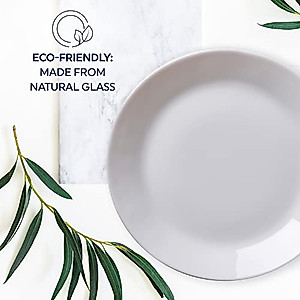 Corelle MilkGlass 12-Piece Dinnerware Set, Service for 4, Lightweight & Chip Resistant Dinner Dessert Plate & Soup/Cereal Bowl, White