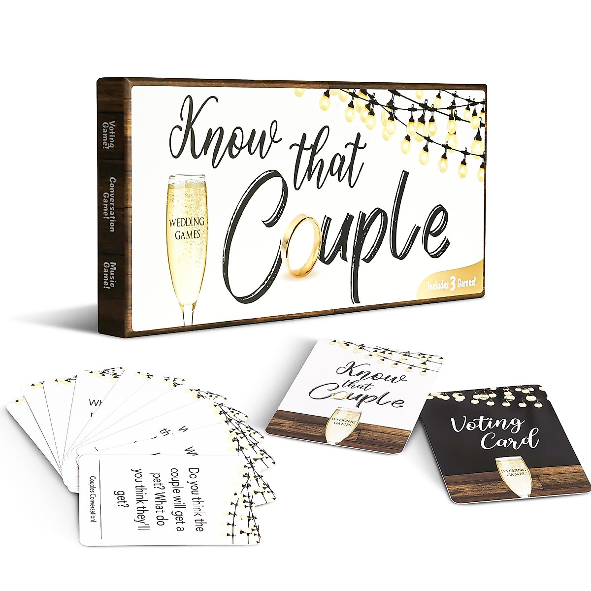 Know That Couple - Engagement Party Games for Guests with Conversation Starters, A Music Game, and a Bride or Groom Game. Includes Printables and Great for Wedding Party Decorations and Bridal Showers