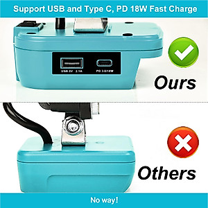 Cordless LED Work Light for Makita 14.4V/18V LXT Battery, Portable Flashlight Jobsite Light Spotlight Tool for Makita BL1850, Lamp Flood Light for Repairing/Garages/Emergency(No Battery)