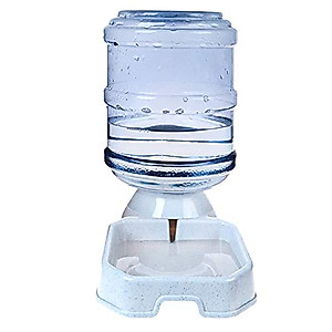Pet Water Dispenser Station - 1 Gal Replenish Pet Waterer for Dog Cat Animal Automatic Gravity Water Drinking Fountain Bottle Bowl Dish Stand