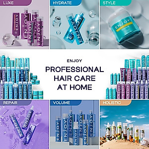 Enjoy Hydrating Shampoo 10.1 Fl Oz 300 mL | Eliminates Frizz & Detangles Dry, Brittle or Chemically Treated Hair | Color-Safe | pH 4.5-5.5 | Sulfate-Free