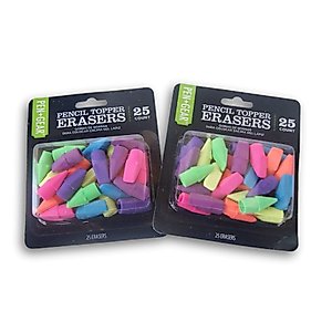 Colorful Pencil Topper Eraser Set - 50 Count