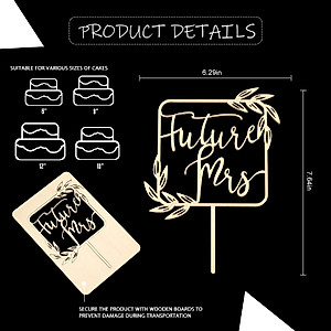 Future Mrs cake topper, Wedding Cake Topper,Bachelorette Party Decor,Bridal Shower Decor, Bridal Cake Topper, Bachelorette Rustic Wedding Party (Wood)