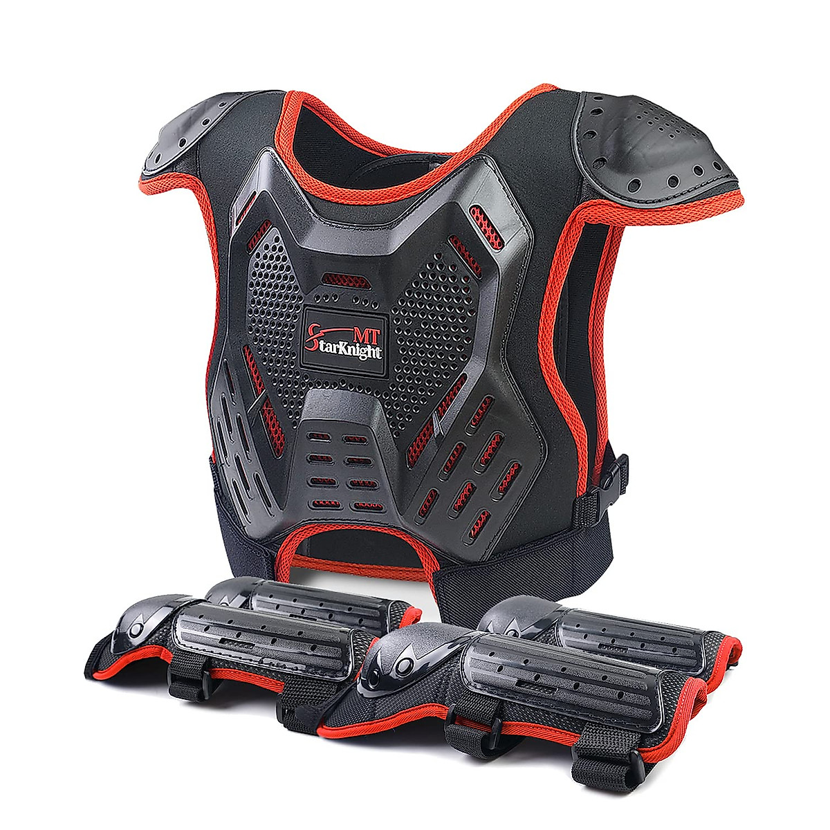 StarknightMT Kids Dirt Bike Gear - Youth ATV Motorcycle Riding Motocross Armor Suit, Blue+Red