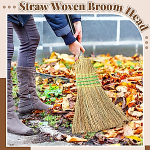 Maxcheck 6 Pcs Corn Broom with Handle Heavy Duty Broom for Sweeping Indoor Outdoor Broom for Kitchen Courtyard Garage Lobby Office, 59.8"