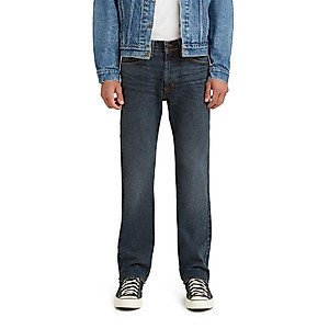 Levi's Men's 505 Regular Fit Jeans, Dark Stonewash, 36W x 30L