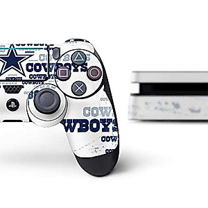 Skinit Decal Gaming Skin Compatible with PS4 Slim Bundle - Officially Licensed NFL Dallas Cowboys Blue Blast Design