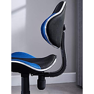 Home Office Low Back Computer Executive Chair by JJS, Ergonomic Mesh Chair with Extra Large Base and Pads, Black/Blue