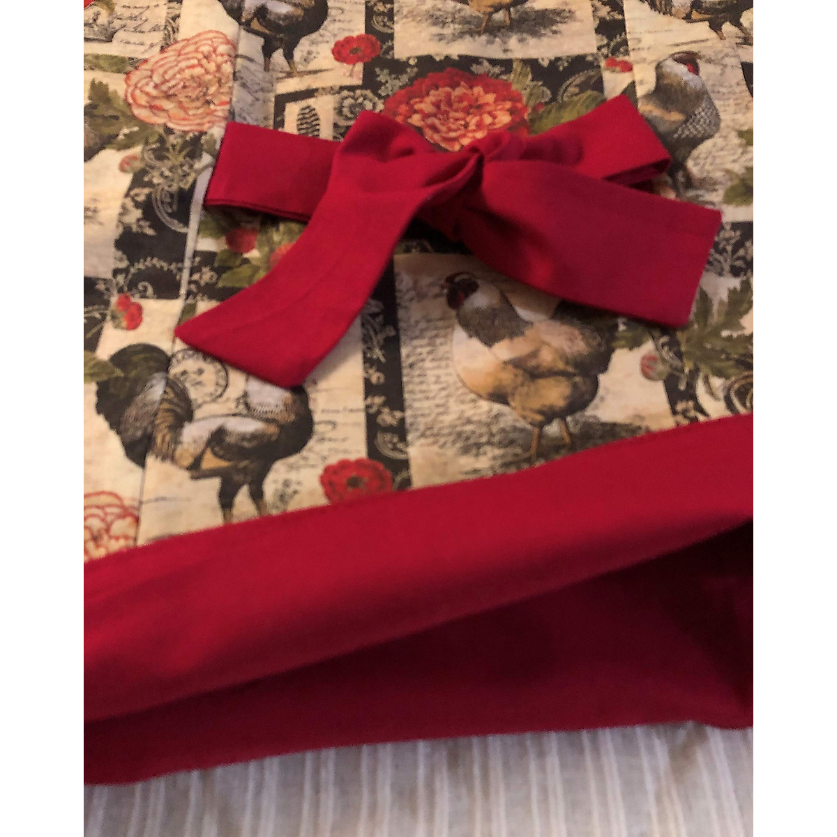 Blender Cover for Ninja-Reversible blender cover. Kitchen design: Rooster/Flowers/Ribbons to make your own adjustable bow.