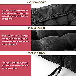 Indoor/Outdoor Bench Cushion Cotton Garden Furniture Loveseat Cushion, 51.2"x19.7" Patio Wicker Seat Cushions for Lounger Garden Furniture Patio Lounger Bench (Black)