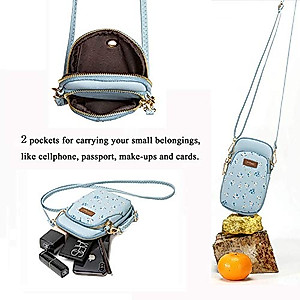 Techcircle Small Crossbody Purse for Girls, PU Leather Cell Phone Wallet Shoulder Bag with Removable Strap for iPhone, Samsung, LG 6" Smartphone, Blue