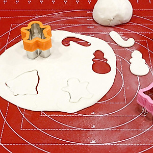 Webake Extra Large Silicone Pastry Baking Mat for Dough Rolling with Measurements 26 x 18 Inch, Non-Slip Cookie Pizza Pie Mat, Baking Sheet Liner Countertop Protector (Red)