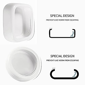 Reptile Food Bowls -Ceramic Round Reptile Water Food Dish, Pet Food Bowl for Lizards, Small Snakes, Young Bearded Dragons, Gecko Tortoise Spider (White, Large-1Pack)