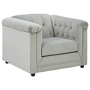 Signature Design by Ashley Josanna Classic Tufted Upholstered Chair, Gray