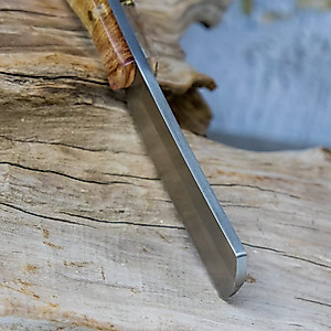 WHISKEY BENT HAT CO. Bullcutter 5 Fixed Blade 440C Stainless Steel 6.5" Blade w/Leather Sheath (Bullcutter 5 - Turquoise River)