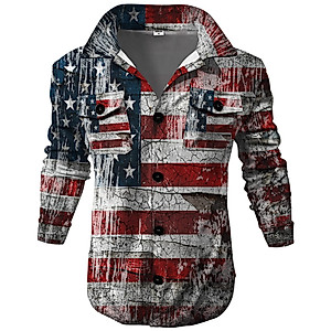 GIANTHONG Jackets for Men Deer Hunting Hoodie Brown Suit Mens Sweatshirt Sweat Suits for Men Trench Coat Men Rainjackets Winter Shirt Mens Sweater Hoodie(Red,3X-Large)