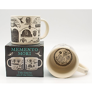 The Unemployed Philosophers Guild Memento Mori Coffee Mug - Features Classic Images Taken from Burial Monument Carvings, Comes in a Gift Box, 14 oz