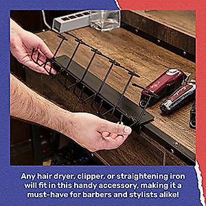 BarberMate Barber Buddy 6-Slot Clipper Rack, Barber Clipper and Hair Tool Organizer, Salon Station Rack, Professional Barber Supplies and Accessories