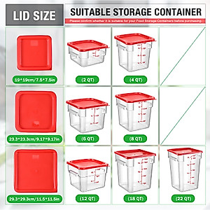 Baderke 2 Pcs Lids for Square Commercial Food Storage Containers Polycarbonate Lids(Only Lids) food Storage Containers for Commercial Kitchen Dough Marinating Meat