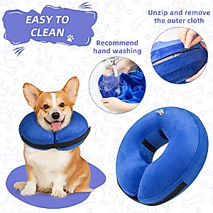EWOID Inflatable Dog Cone, Dog Neck Donut Dog Cone, Soft Cone for Dogs, Adjustable Dog Cone Alternative After Surgery, Washable Dog Donut Cone for Dogs and Cats