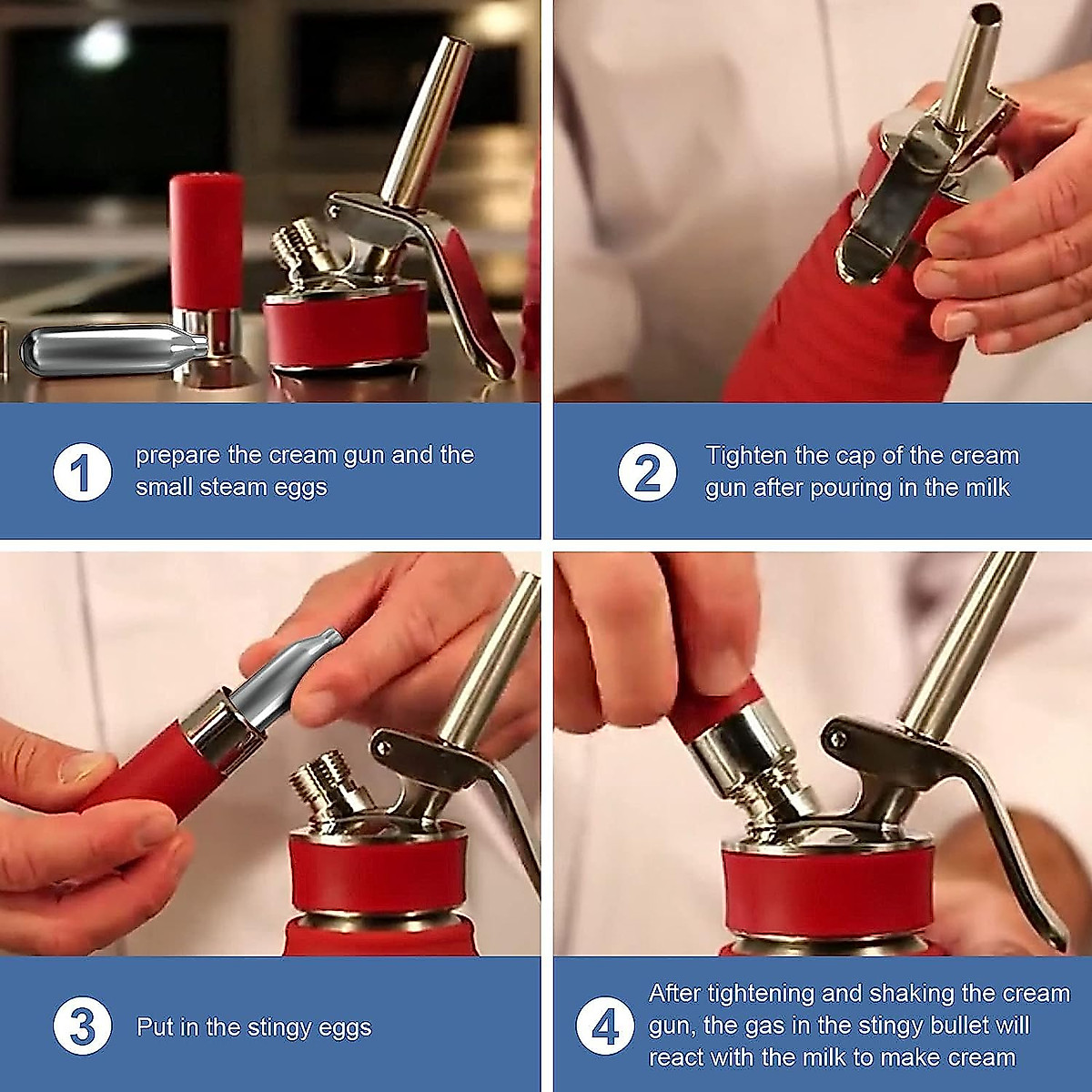 Whipped Cream Chargers N2O Nitrous Oxide 8-Gram Cartridge for Whipper Whipped Cream Dispenser (Packs of 50)