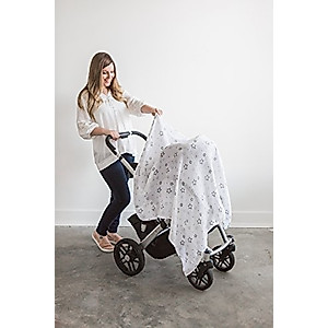 Amazing Baby Muslin Swaddle Blanket, Premium Cotton, Stars, Sterling