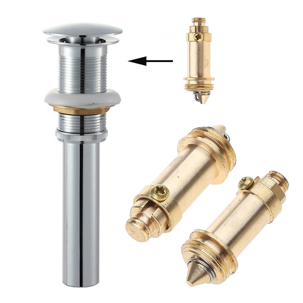 Sink Drain Stopper Plug Replacement Push Spring Plug Bounce Valves for Bathroom Sink Bathtub Basins