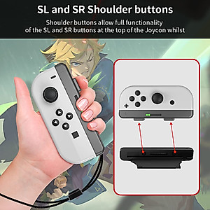 JDDWIN Joycon Grips Compatible with Switch & Switch OLED Controllers,Wear-Resistant Joy-con Handle for Switch/Switch OLED. (Black)