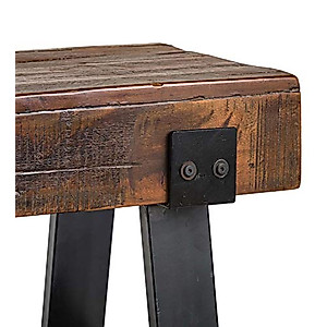 Plow & Hearth Richland Weatherproof Indoor Outdoor Entryway Bench | Holds Up to 300 lbs | Garden Patio Porch Park Deck | Wood | Natural