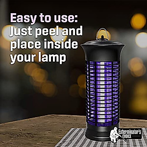 Exterminator's Choice - Indoor Glue Pad Refills - Works with Most Indoor Mosquito Lamps - Extra Sticky - Traps Mosquitos and Other Bugs - Pack of 16