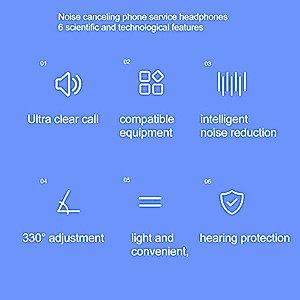 Dilwe Single Ear USB Headset, Monaural Headphone with Microphone, Bluetooth Noise Canceling Headset, On Ear Wireless Call Center Headset for Office Home Business