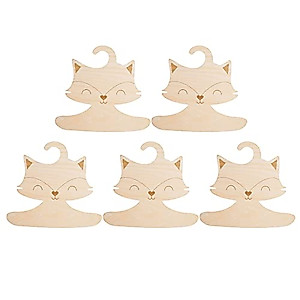 5/10pcs Wooden Cat Kitty Children's Room Baby Coat Kids Cute Hand Clothing for Rack Wood Shaped Hanger Clo Cloth Face Clothes Shirt Wooden Girls Hangers Dress Childrens