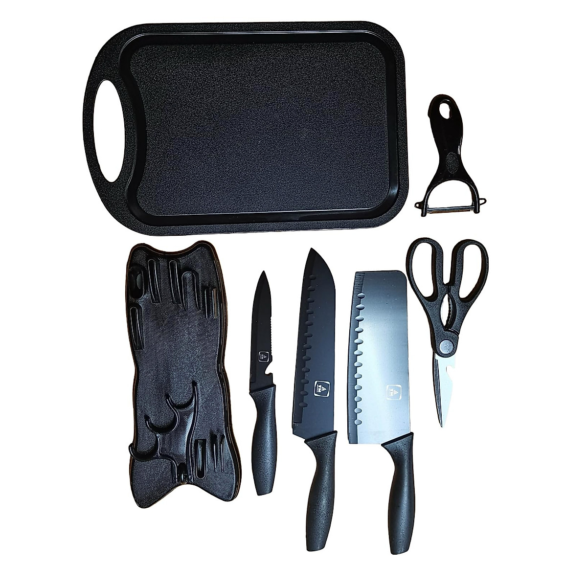 TM MARBLE STAINLESS STEEL 7PIECE KNIFE