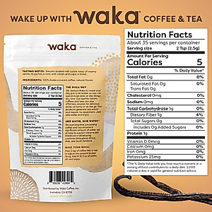 Waka Instant Coffee, Vanilla Flavored - 100% Arabica Beans, Freeze Dried Granules, No Additives - Bulk Bag for Quick Hot and Iced Coffees, Up to 35 Cups (3.5oz)