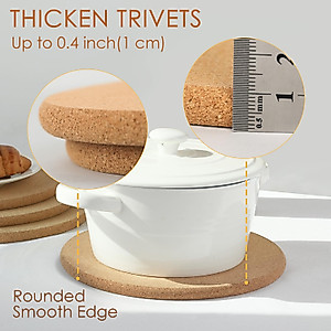 6 Pack Cork Trivets for Hot Dishes, 8" High-Density Thick Cork Trivets for Hot Pots and Pans, Heat Resistant Cork Hot Pads for Kitchen, Multifunctional Corkboard for Cork Plant Coasters and DIY Crafts